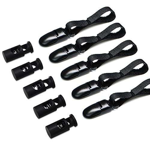 Anley Upgraded Garden Flag Plastic Stopper Stops and Anti-Wind Alligator Clips - Durable & Weather Resistance for 5 Garden Flag Poles Stands - 10 Pieces Set