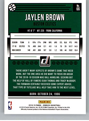 2018-19 Donruss #66 Jaylen Brown Boston Celtics Basketball Card