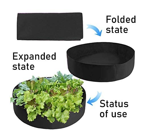 yoosioo 100 Gallon Plant Grow Bags, Raised Garden Planting Bag for Potatoes Vegetables and Fruits, Fabric Felt Raised Planter with Super High Capacity (Black)