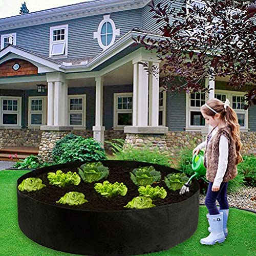 yoosioo 100 Gallon Plant Grow Bags, Raised Garden Planting Bag for Potatoes Vegetables and Fruits, Fabric Felt Raised Planter with Super High Capacity (Black)