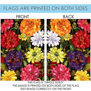 Toland Home Garden 102064 Zippy Zinnias Spring Flag 28x40 Inch Double Sided Spring Garden Flag for Outdoor House summer Flag Yard Decoration