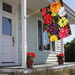 Toland Home Garden 102064 Zippy Zinnias Spring Flag 28x40 Inch Double Sided Spring Garden Flag for Outdoor House summer Flag Yard Decoration