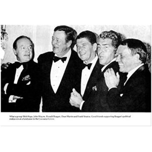 john wayne photo 8 inch x 10 inch photograph true grit the shootist b&w pic w/bob hope, ronald reagan, dean martin & frank sinatra all happy kn