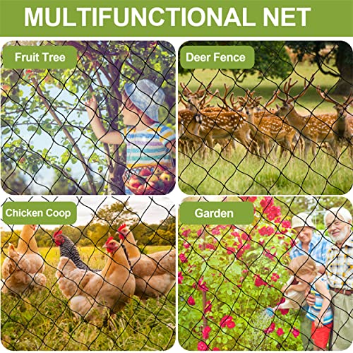 ZL 50x50ft Anti Bird Netting for Garden, Heavy Duty Bird Netting with 2.4" Square Mesh Size for Chicken Coop, Deer Fence Poultry Netting for Farm, Orchard, Aviary, Vegetables