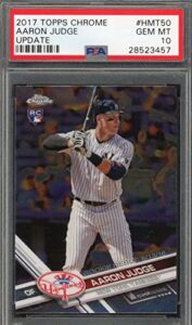 aaron judge 2017 topps chrome update baseball rookie card #hmt50 graded psa 10