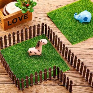 4 Packs Fake Grass for Crafts Artificial Garden Grass for Dollhouse 6 X 6 Inches Miniature Ornament Garden Dollhouse DIY Grass