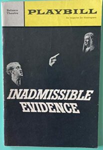 nicol williamson playbill from inadmissible evidence starring nicol williamson peter sallis madeleine sherwood lawrence linville aka (larry linville) of mash fame was an understudy in this production written by john osborne