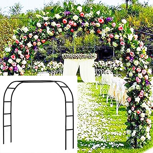 Metal Garden Arbor Wedding Arch 76.8 Inch H x 90.5 Inch W 94.5 Inch H x 55 Inch W Assemble Freely 2 Sizes for Various Climbing Plant Roses Vines Bridal Party Decoration Pergola Arbor (Black)