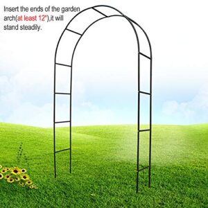 Metal Garden Arbor Wedding Arch 76.8 Inch H x 90.5 Inch W 94.5 Inch H x 55 Inch W Assemble Freely 2 Sizes for Various Climbing Plant Roses Vines Bridal Party Decoration Pergola Arbor (Black)