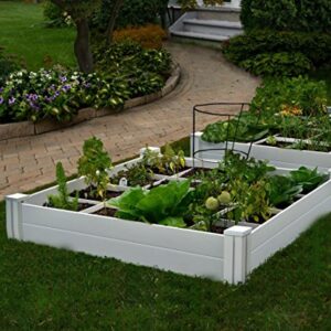 Vita VT17104 48in x 7.5in GRO Grid Garden Bed, 7.38" H, White