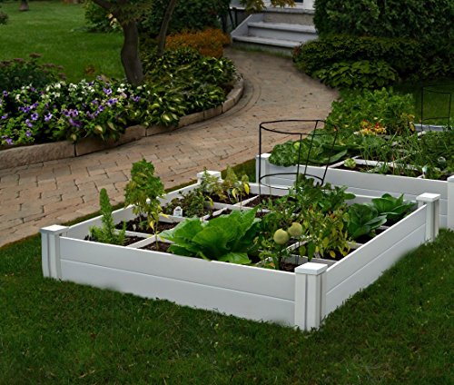 Vita VT17104 48in x 7.5in GRO Grid Garden Bed, 7.38" H, White