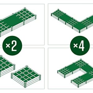 Vita VT17104 48in x 7.5in GRO Grid Garden Bed, 7.38" H, White