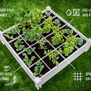 Vita VT17104 48in x 7.5in GRO Grid Garden Bed, 7.38" H, White