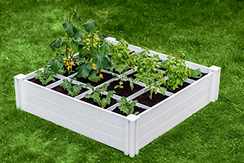 Vita VT17104 48in x 7.5in GRO Grid Garden Bed, 7.38" H, White