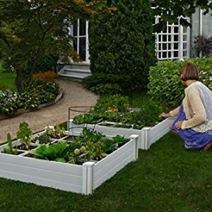 Vita VT17104 48in x 7.5in GRO Grid Garden Bed, 7.38" H, White