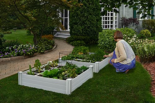 Vita VT17104 48in x 7.5in GRO Grid Garden Bed, 7.38" H, White