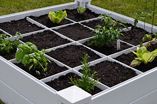 Vita VT17104 48in x 7.5in GRO Grid Garden Bed, 7.38" H, White