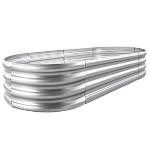 land guard galvanized raised garden bed kit, galvanized planter raised garden boxes outdoor, oval large metal raised garden beds for vegetables………