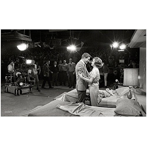 Mary Tyler Moore 8 Inch x 10 Inch Photograph The Mary Tyler Moore Show The Dick Van Dyke Show Ordinary People on Set Getting Hug from Dick Van Dyke Audience in Background kn