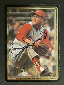 sam mcdowell signed baseball card with jsa coa