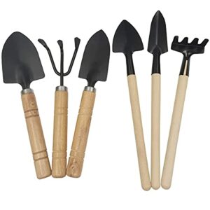 gardening tool set (6 pcs) spade shovel rake for garden plants care house plants flower pot cactus vegetables kids indoor small plants mini medium plant tool succulent kit