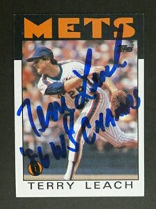 terry leach signed baseball card with jsa coa