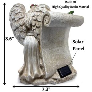 OakiWay Memorial Gifts - Garden Angel Statue Sympathy Gift with Solar Led Light, in Memory of Loved One, Condolence Gifts, Bereavement Gifts, Remembrance Gifts, Cemetary Grave Decorations