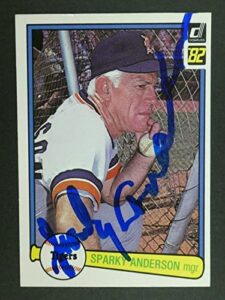 sparky anderson signed baseball card with jsa coa