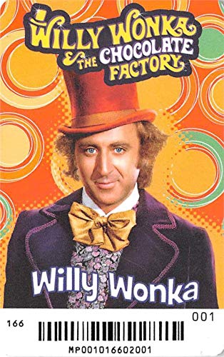 Gene Wilder as Willy Wonka trading gaming card Dave Busters WB Ent 2016#001 2x3 inches