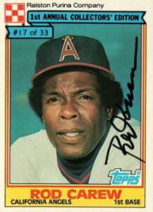 rod carew baseball autographed signed card with jsa coa