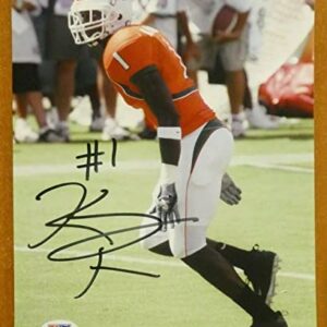 Kenny Phillips Signed Miami Hurricanes Football 8x10 Photo PSA Sticker No Card