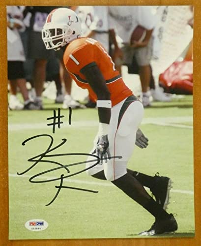 Kenny Phillips Signed Miami Hurricanes Football 8x10 Photo PSA Sticker No Card