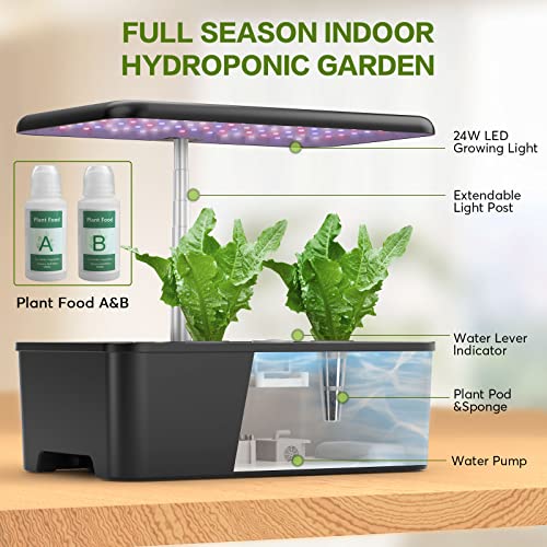 Herb Garden Hydroponics Growing System - MUFGA 12 Pods Indoor Gardening System with LED Grow Light, Plants Germination Kit(No Seed) with Pump System,Height Adjustable, Ideal Gardening Gifts for Women