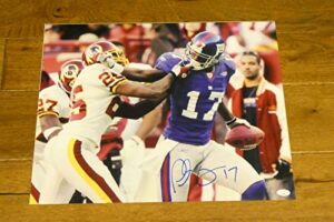 plaxico burress signed 16×20 ny giants photo with jsa sticker no card