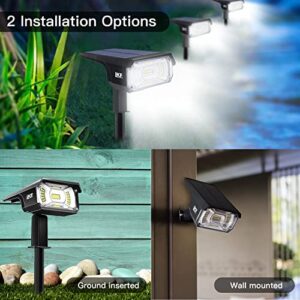 LKF Solar Spotlights Outdoor, USB & Solar Powered Landscape Spotlights, IP65 Waterproof Wall Lights Auto On/Off, 40LEDs Garden Lights for Yard Backyard Walkway Driveway Patio, 6 Pack