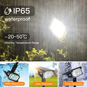 LKF Solar Spotlights Outdoor, USB & Solar Powered Landscape Spotlights, IP65 Waterproof Wall Lights Auto On/Off, 40LEDs Garden Lights for Yard Backyard Walkway Driveway Patio, 6 Pack