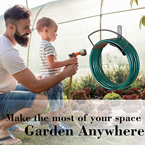 Wall Mount Garden Hose Holder, Heavy Duty Water Hose Holder Easily Holds Up To 125 Feet 3/4’’ Hose, Solid Metal & Rust-Free, Perfect Garden Hose Storage for Outside Yard Lawn,Black