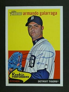 armando galarraga signed baseball card with jsa coa