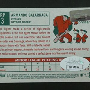 Armando Galarraga Signed Baseball Card with JSA COA