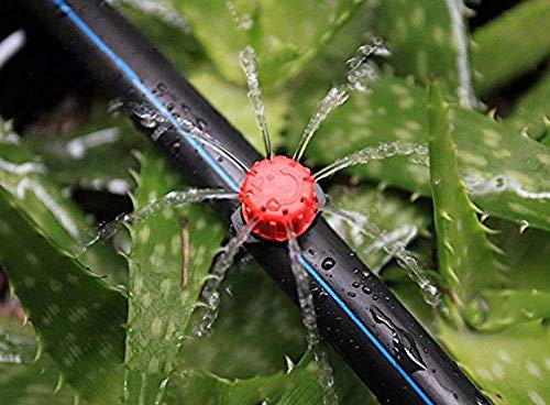 100pcs 360 Degree Adjustable Irrigation Drippers Sprinklers, 1/4 Inch Emitters Drip for Watering System by Korty