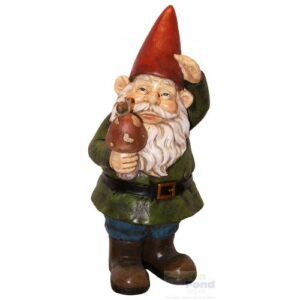 garden gnome holding mushroom