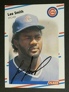 lee smith signed baseball card with jsa coa