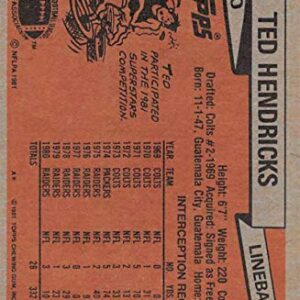 1981 Topps #200 Ted Hendricks Raiders NFL Football Card NM-MT