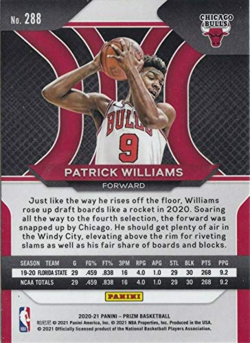 2020-21 Panini Prizm - Patrick Williams - 1st Official Prizm Rookie Card - Chicago Bulls NBA Basketball Rookie Card RC #288