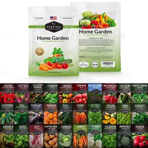 survival garden seeds home garden vegetable, fruit & herb seed bank kit – 30 pack – 18,500+ non-gmo heirloom seeds per seed vault – grow your own survival food – essential emergency preparedness gear