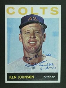 ken johnson signed baseball card with jsa coa