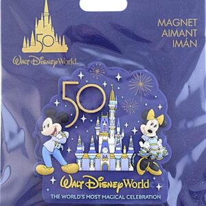 Disney Parks Magnet - Walt Disney World - 50th Anniversary - Mickey & Minnie Mouse at Cinderella Castle