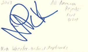 nick wheeler guitarist keyboards all american rejects signed index card jsa coa