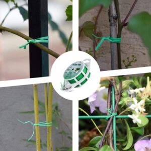 Twist Ties - All-Purpose Coated 328feet Garden Plant Ties with Trimmer Garden Twine Support Ties Reusable for Gardening Plants Growth and Care, Office Home Cable Organization (Green)