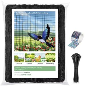 woscmi bird netting – 25 x 50 feet garden netting for birds tree nets for fruit trees 3/4 inch mesh size bird netting for garden